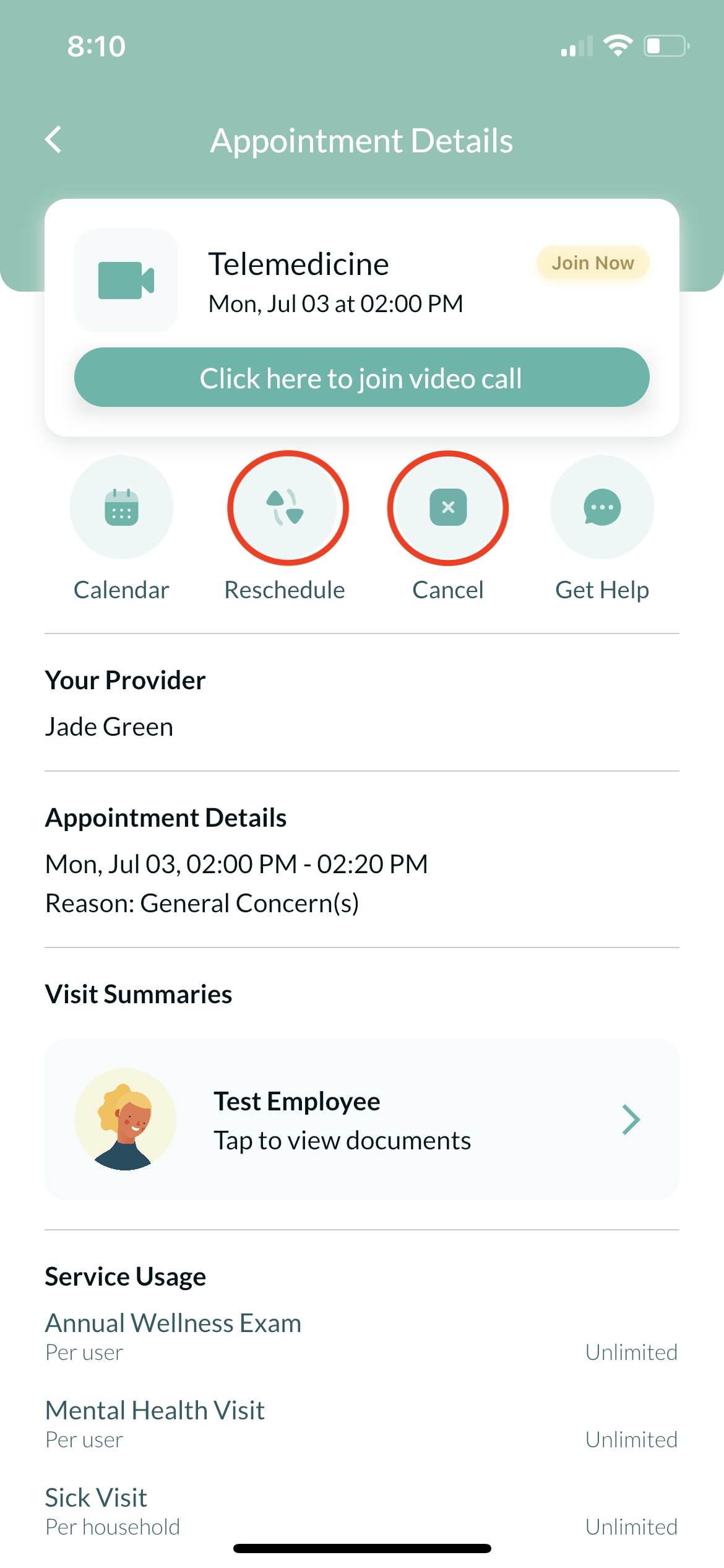 How do I cancel or reschedule an existing visit on the Vitable App ...